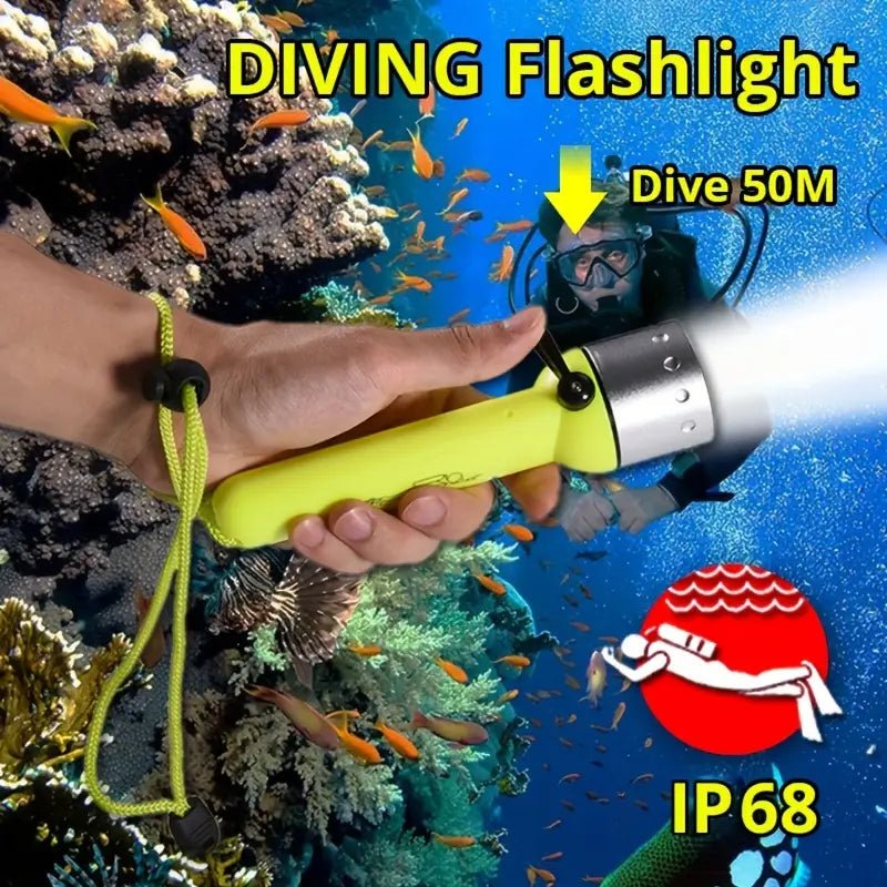 1 pieza de linterna de buceo LED IP68, luz de buceo portátil y multifu ...