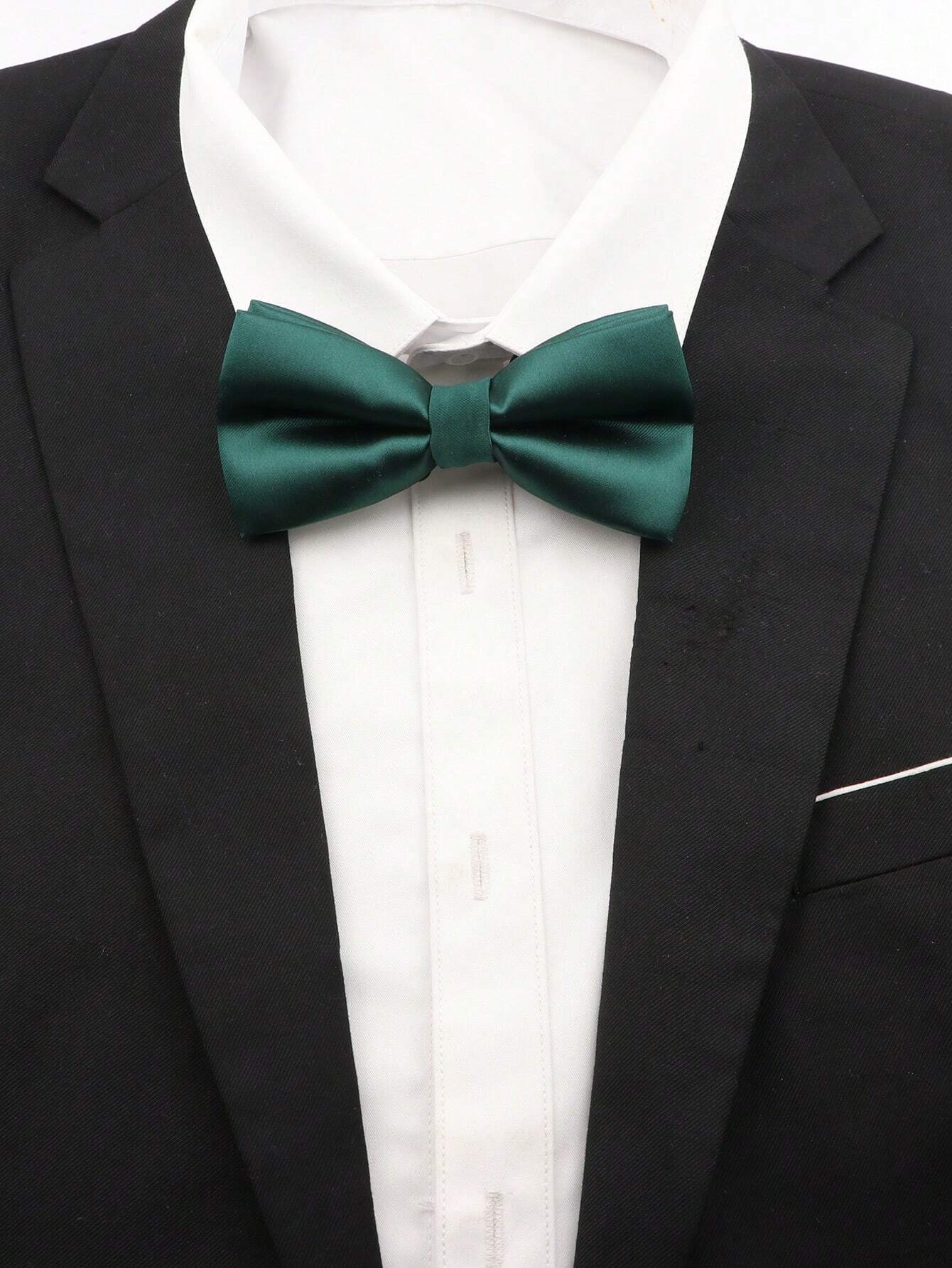 1 Pieza Elegante corbatin Brillante De Un Solo Color Para Hombre Adecu ...