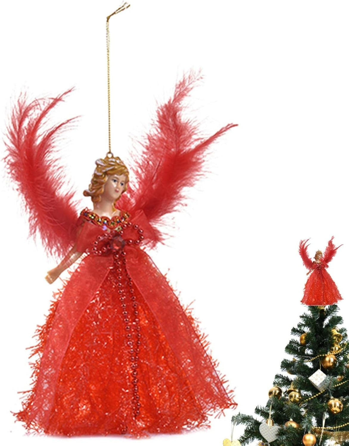 Ángeles navideños para árbol | Adornos navideños de ángel, adorno de á ...
