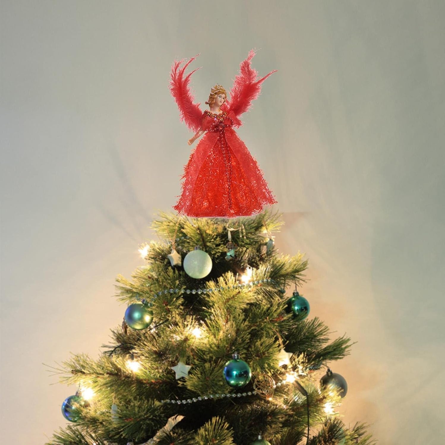 Ángeles navideños para árbol | Adornos navideños de ángel, adorno de á ...