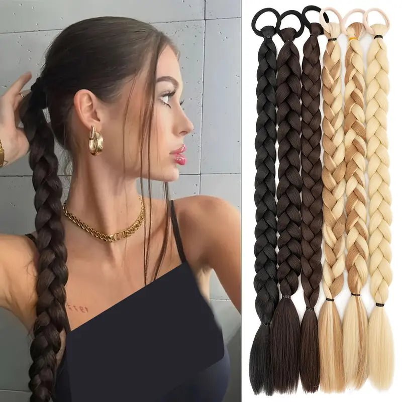 Extension de Cola de Caballo Trenzadas Chic de 24" con Lazos para el C ...