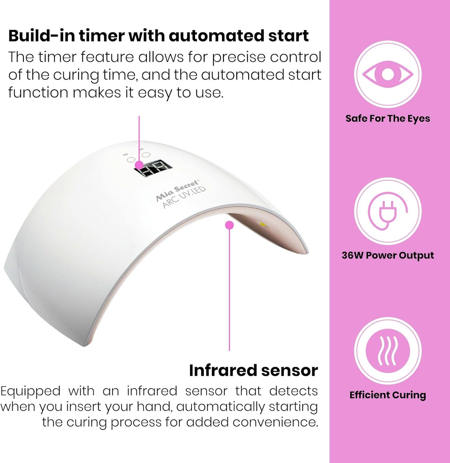 Mia Secret Secador profesional de sistema de uñas con lámpara LED UV A — Quierox - Tienda Online