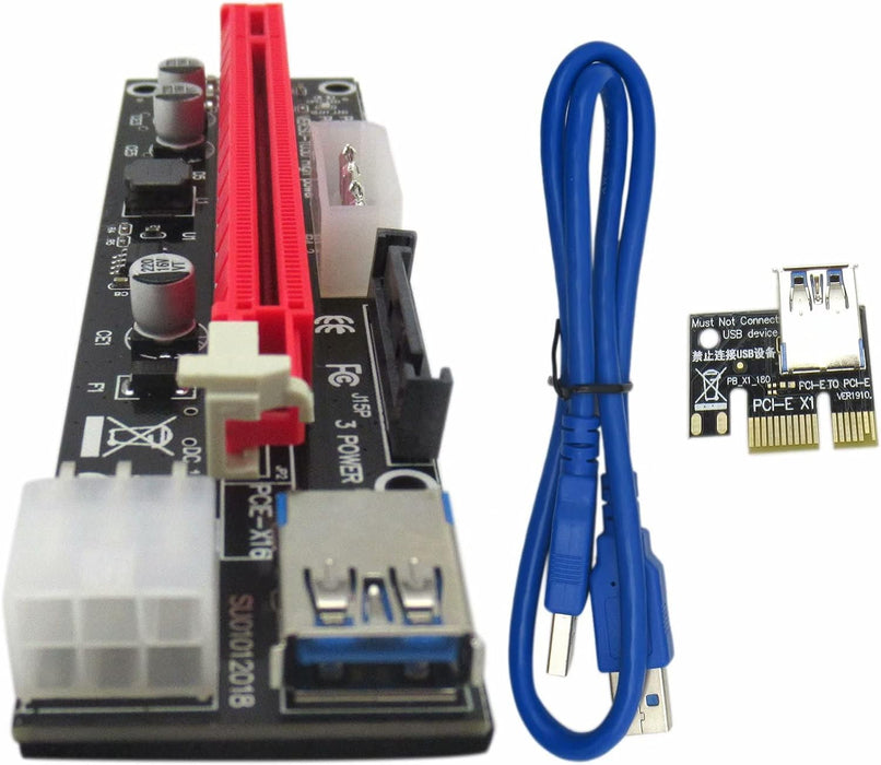 PCI-E 1x a 16x Alimentado USB3.0 GPU Riser Extender Tarjeta Adaptadora ...