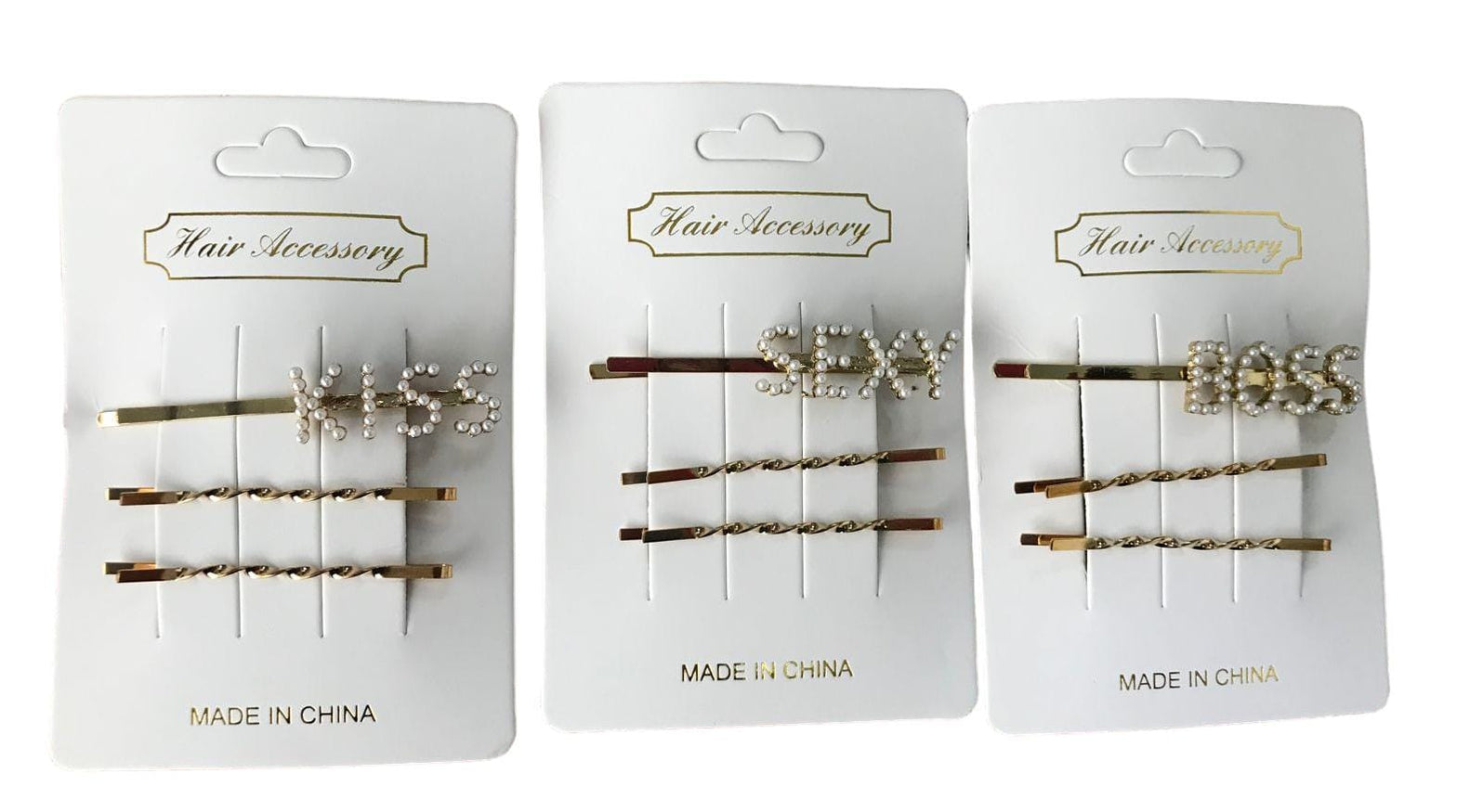Pinzas para cabellos, uso fiestas y boda-Kiss, Boss, Sexy — Quierox ...